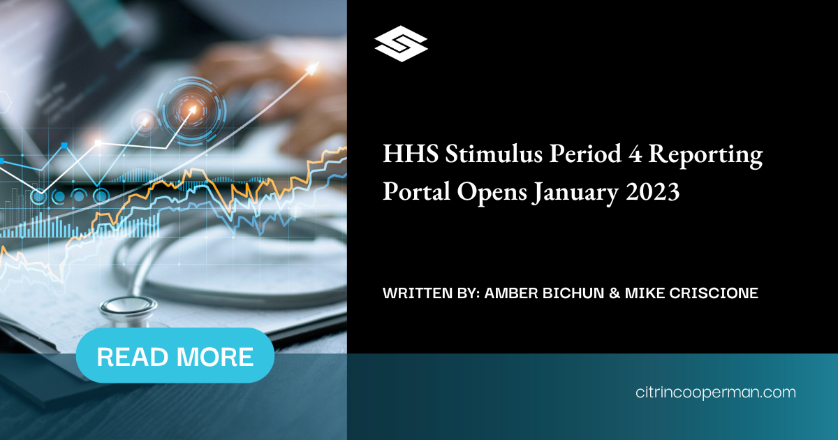 HHS Stimulus Period 4 Reporting Portal Opens January 2023