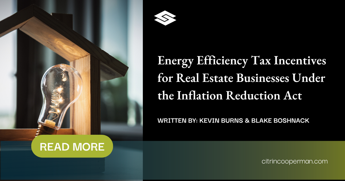 Energy Efficiency Tax Incentives for Real Estate Businesses under the ...