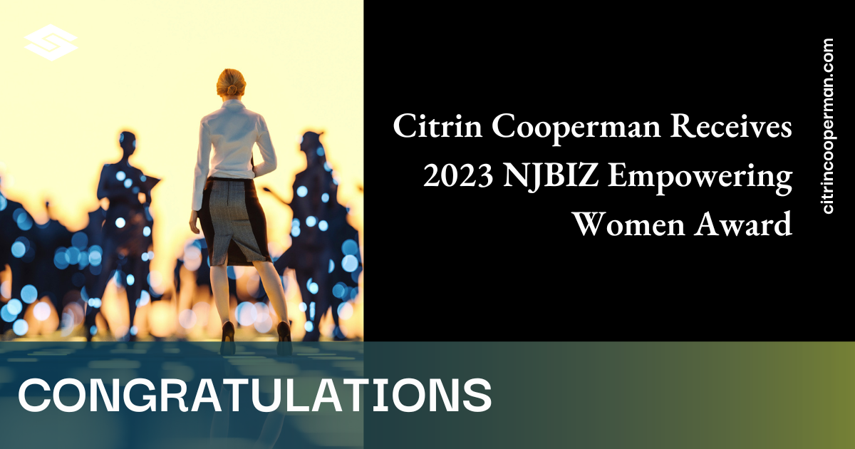 Citrin Cooperman Receives the 2023 NJBIZ Empowering Women Award