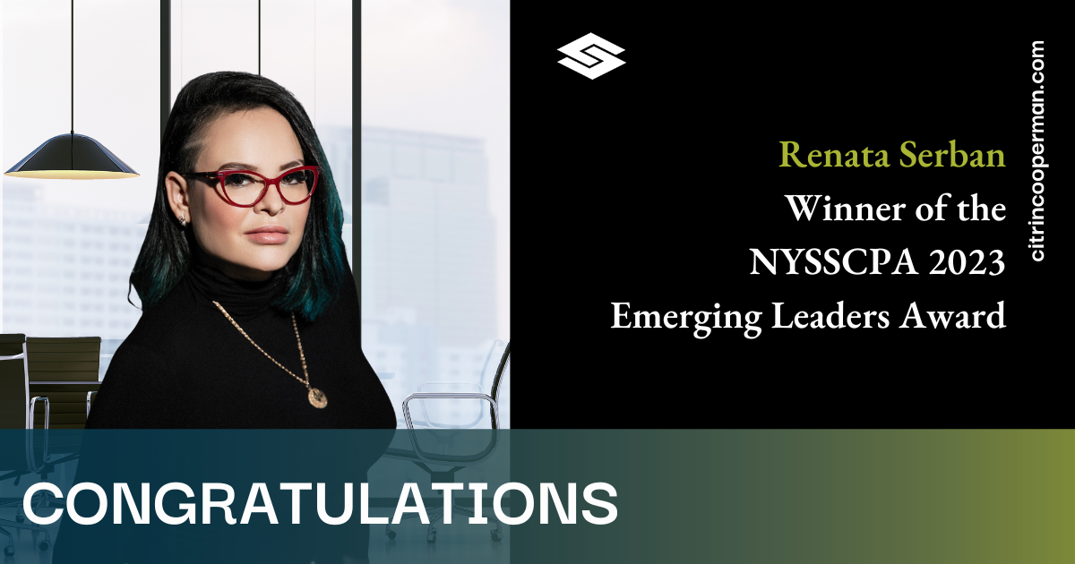 Renata Serban Wins NYSSCPA 2023 Emerging Leaders Award