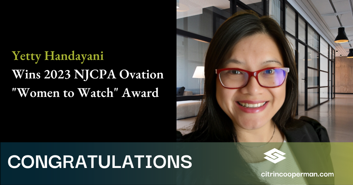 Yetty Handayani Wins the 2023 NJCPA Ovation Woman to Watch Award