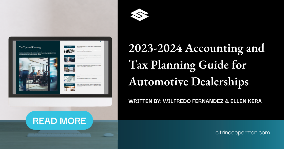 2023-2024 Accounting and Tax Planning Guide for Automotive Dealerships