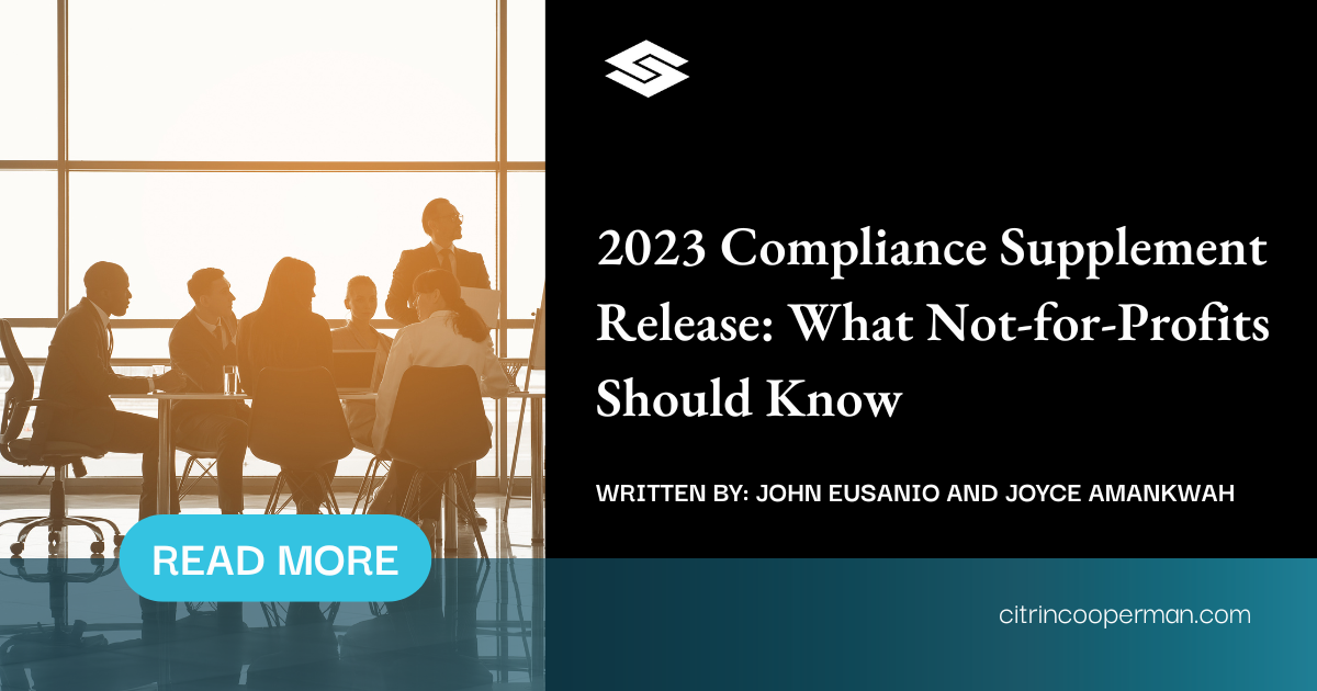 2023 Compliance Supplement Release What Not-for-Profits Should Know
