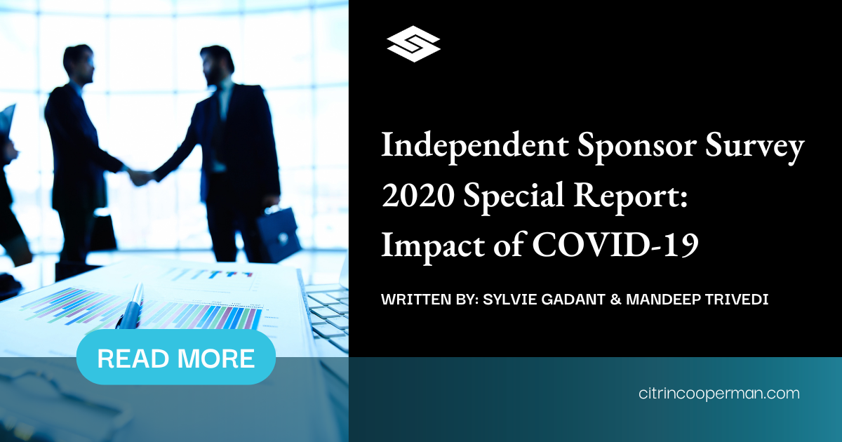 Independent Sponsor Survey 2020 Special Report Impact of COVID-19