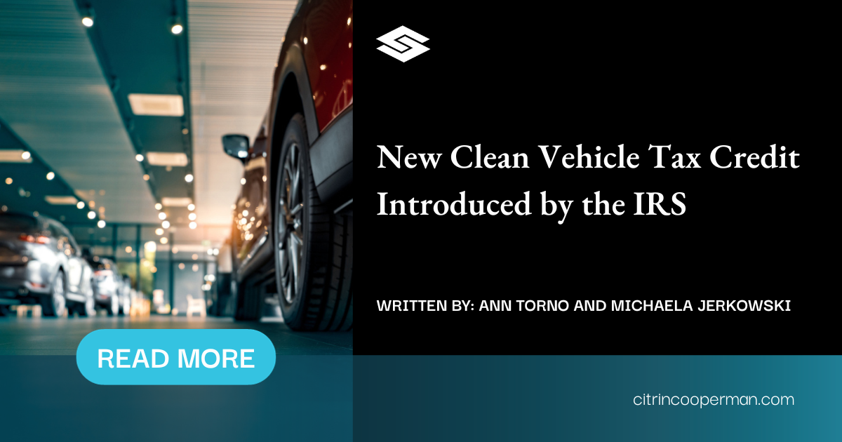 New Clean Vehicle Tax Credit Introduced by the IRS