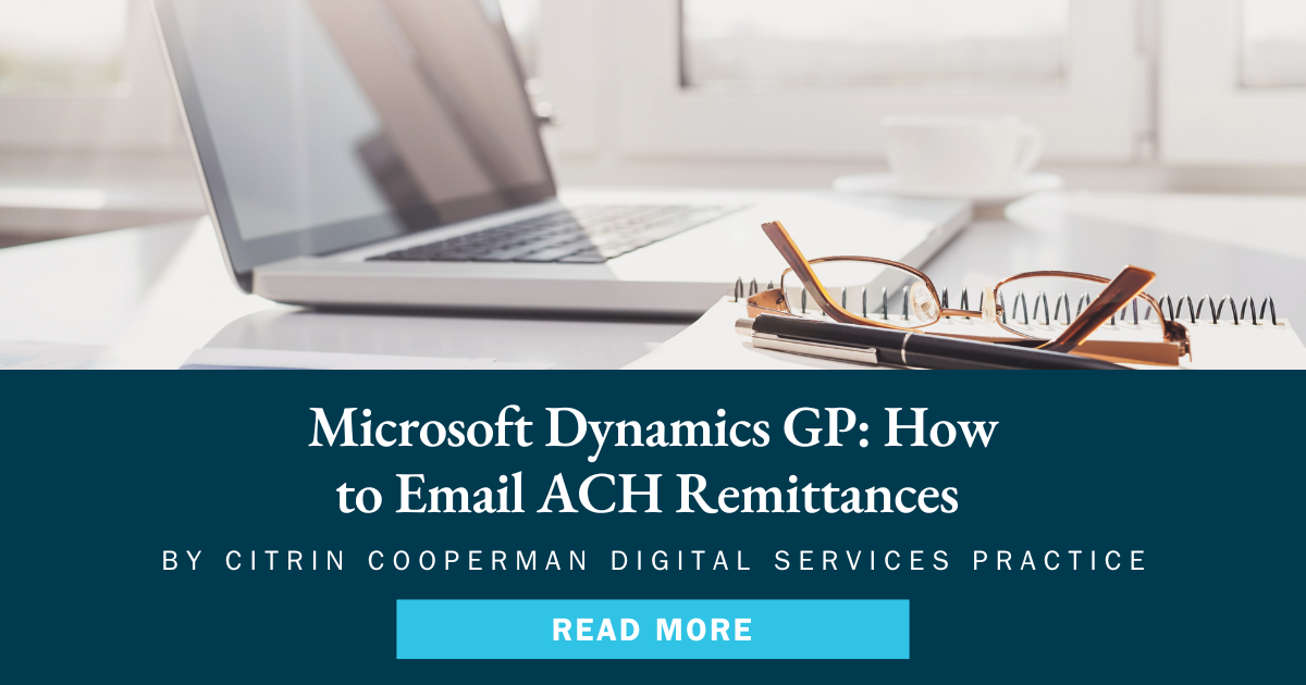 Microsoft Dynamics GP How to Email ACH Remittances