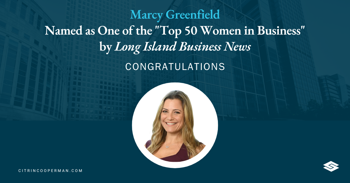 Marcy Greenfield Named as One of the Top 50 Women in Business by Long Island Business News